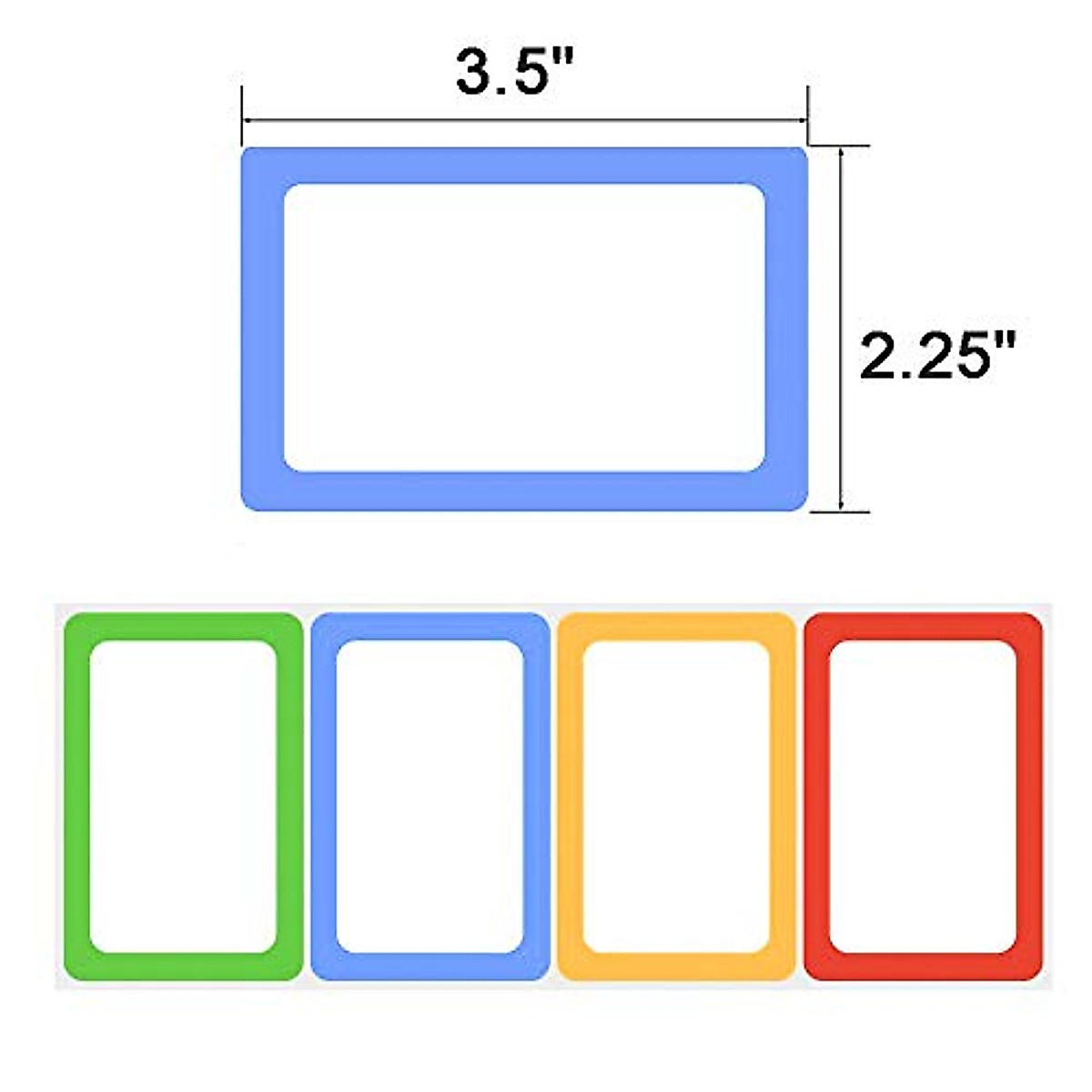 FungLam 4 Colors Plain Name Tag Stickers 200 Labels for Office, School, Teachers, Meeting and Mailing