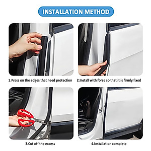 20Ft Car Door Seal Strip,U-Shaped Automotive Weather Stripping Rubber Seal Strip with Metal Clips,Universal Push-in Car Door Edge Guards Fits Car Truck Boat RV Home (20Ft)