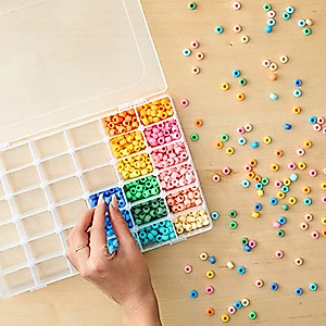 3 Pack Jewelry Organizer Box for Earrings, Clear Plastic Bead Storage Containers for Crafts (36 Compartments)