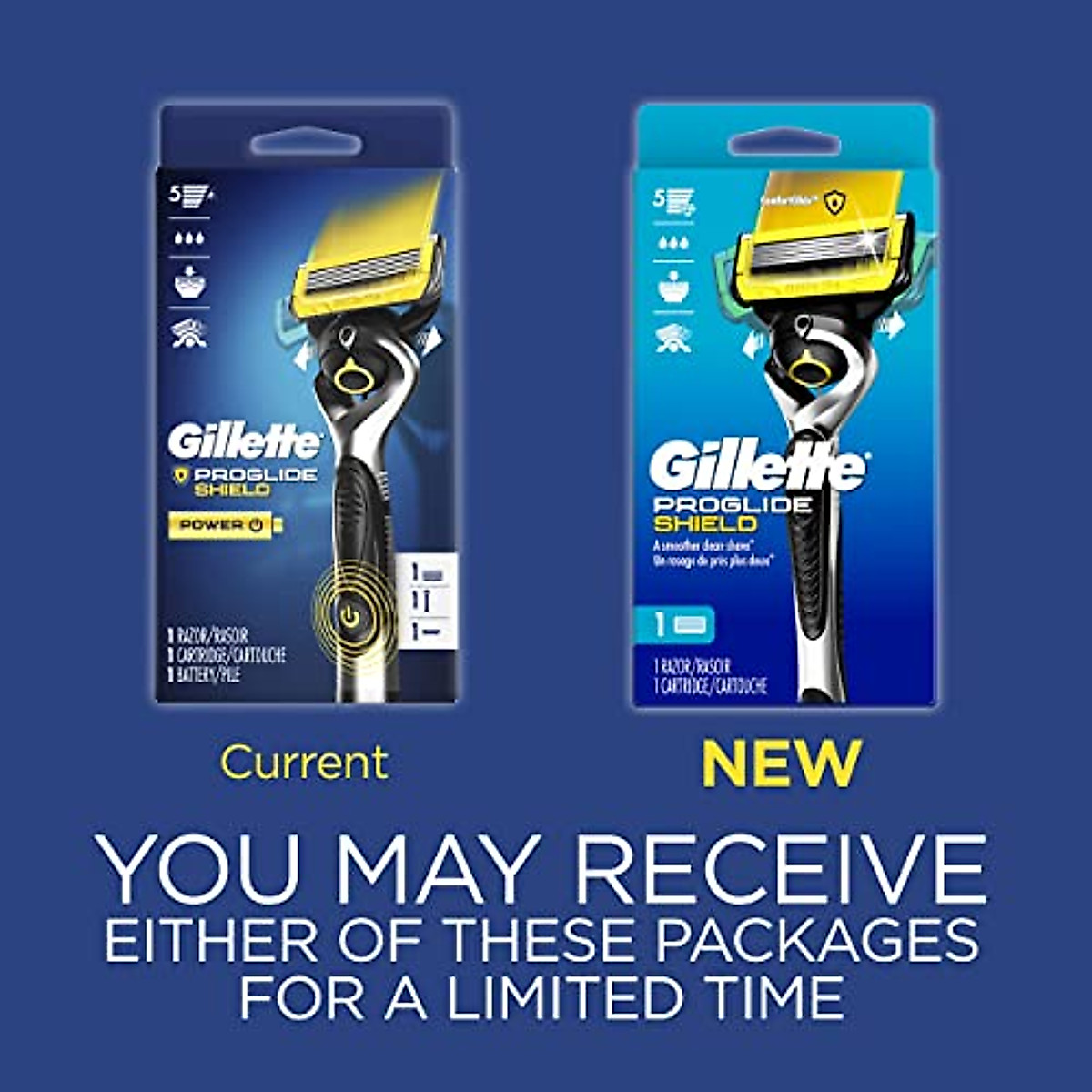 Gillette ProGlide Shield Men’s Razor Handle + 1 Blade Refill, Shields Against Skin Irritation (Packaging May Vary)