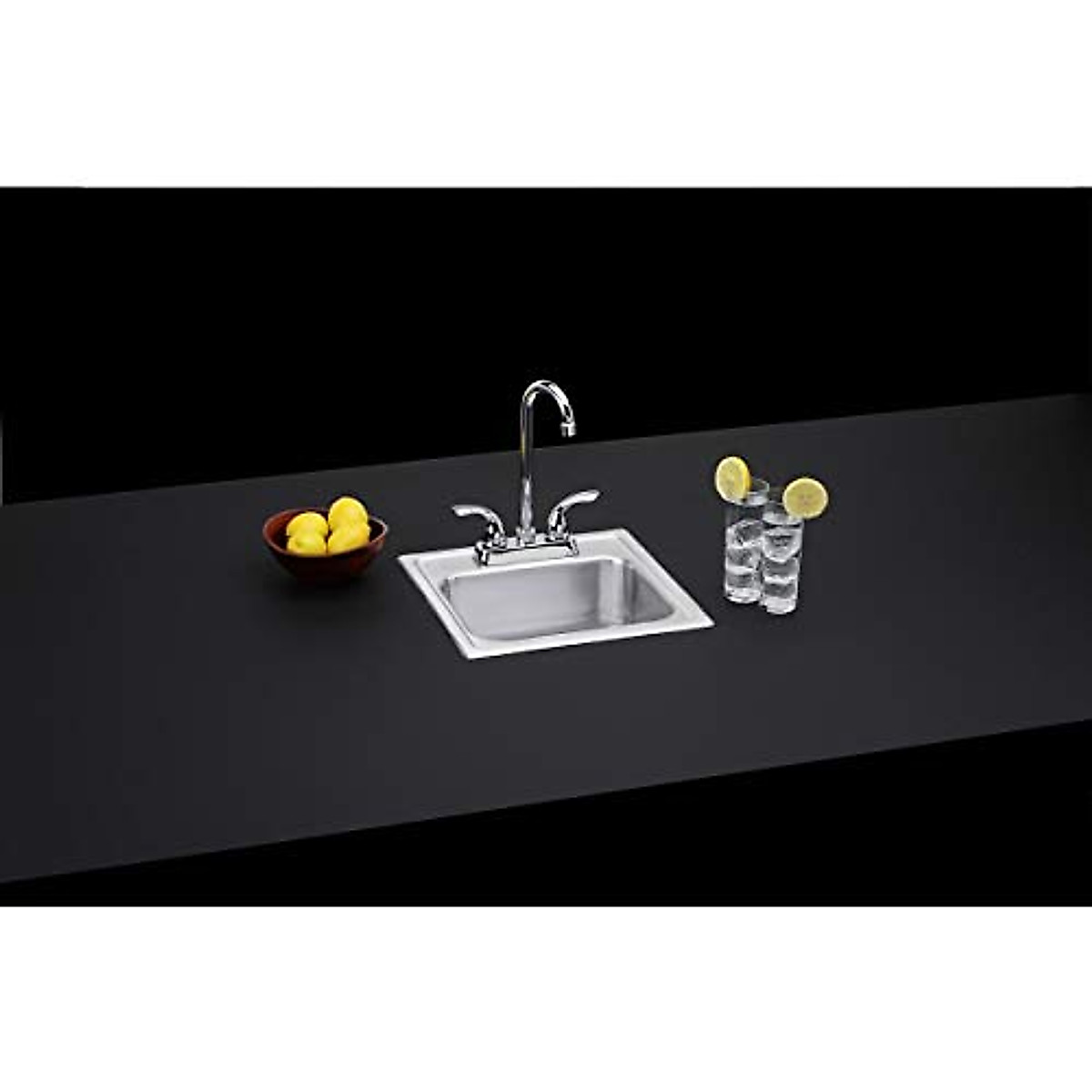 Elkay DSEP1515C Dayton Single Bowl Drop-in Stainless Steel Bar Sink + Faucet Kit