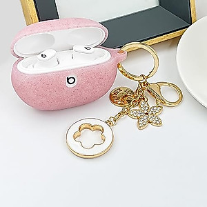 KOUJAON Case for Beats Studio Buds+ 2023/Beats Studio Buds 2021, Silicone Beats Studio Buds Case Cover Beats Studio Earbuds Protective Accessories with Keychain for Women/Girls (Rose Gold)