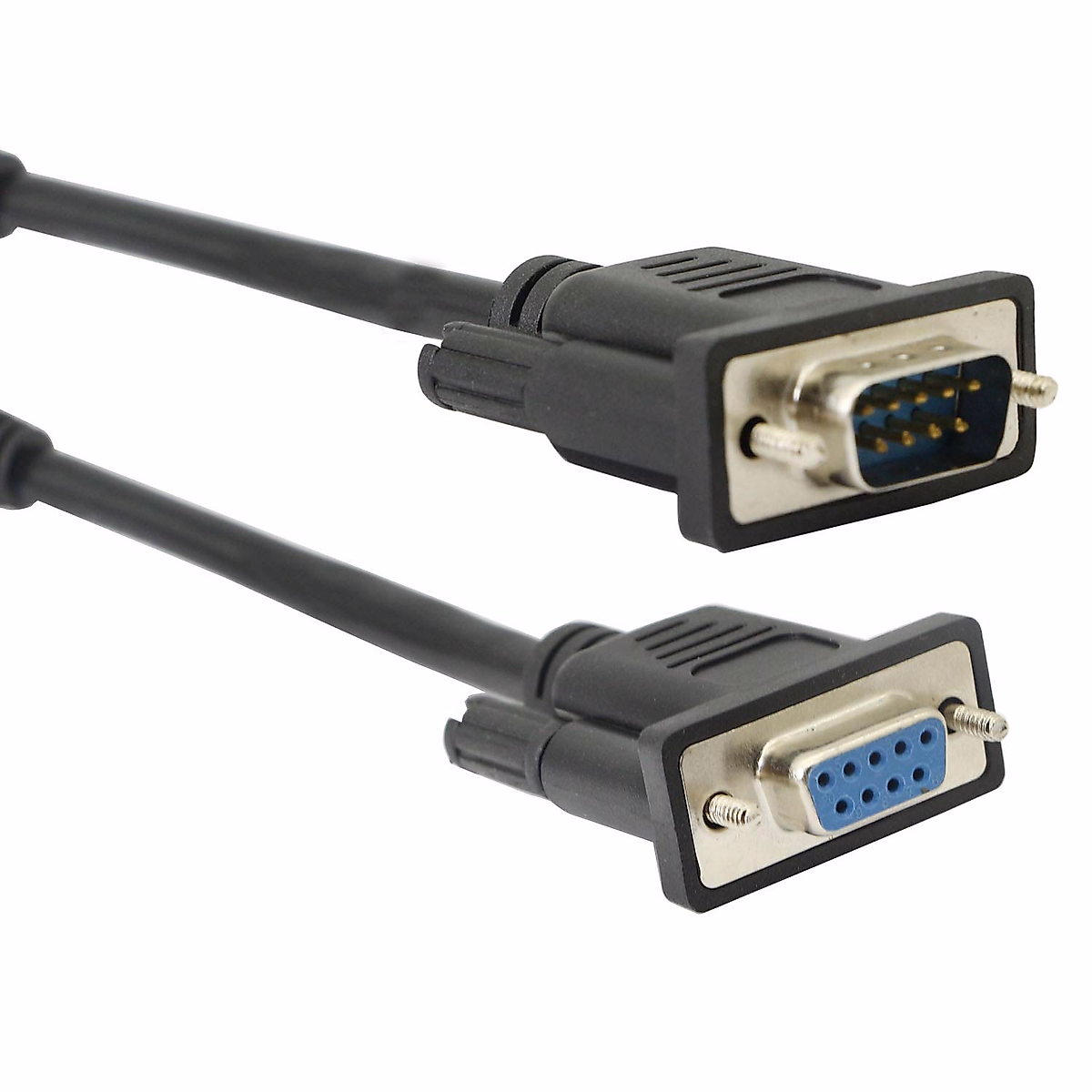 XMSJSIY DB9 RS232 to RJ45 Extender, DB9 9-Pin Serial Port Female&Male to RJ45 CAT5 CAT6 Ethernet LAN Extend Adapter Cable-2pcs (2-Cable)