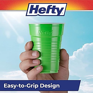Hefty TKctPv Plastic Party Cups, Assorted Colors, 16 Ounce, 100 Count