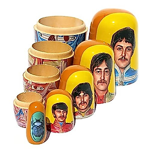 KaleaBoutique Collectible Beatles Nesting Doll Memorabilia Stacking Matryoshka Doll in Doll 5.75 Inches Tall