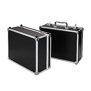 Tattoo Kit Box Case,Tattoo Case Organizer 12.6" x 9.5" x 5.1" W/Lock Tattoo Machine Carrying Case,Aluminum Alloy with Sponge for Tattoo Machine Case (black)