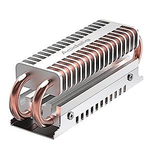 Acidalie M.2 SSD heatsink with Double Layer Aluminum and 4 Copper Heat Pipes Cooler for M.2 SSD 2280[Silver]