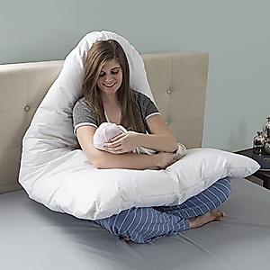 Pregnancy Pillow, Full Body Maternity Pillow with Contoured U-Shape by Bluestone, Back Support 60 x 35 x 7"