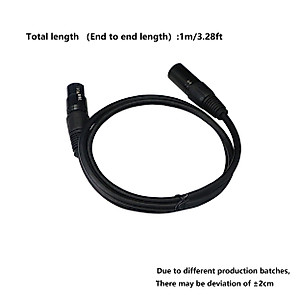 SinLoon (1m) DMX Stage Light Cable,DJ XLR Cable, 3-Pin Female XLR to 5-Pin Male XLR DMX Turnaround Connection for Moving Head Light Par Light Spotlight with XLR Input & Output (5male)