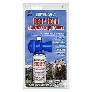 SABRE Frontiersman 9.2 fl oz. Bear Spray, Maximum Strength 2.0% Major Capsaicinoids, Powerful 35 ft. Range Bear Deterrent and Bear Horn with Locking Top