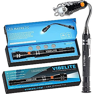 VIBELITE Extendable Magnetic Flashlight with Telescoping Magnet Pickup Tool-Cool Gadgets Gifts Idea & Birthday Gifts For Men, Husband, Dad, Father, Mechanic, Tech, Handyman, Him, Women