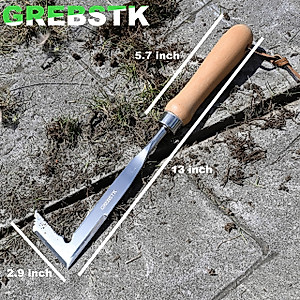 GREBSTK Crack Weeder Crevice Weeding Tool Stainless Steel Manual Weeder Beech Handle Gardening Tool