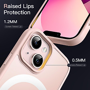 JETech Magnetic Case for iPhone 13 Mini 5.4-Inch Compatible with MagSafe, Translucent Matte Back Slim Shockproof Phone Cover (Chalk Pink)