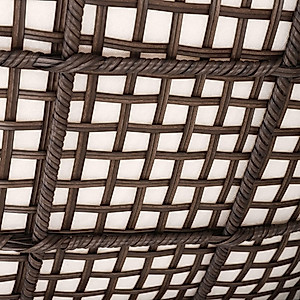 PatioFestival Outdoor Club Chairs Wicker Patio Dining Chair Set of 2 with Quick-Drying Internal Cushion All Weather Frame