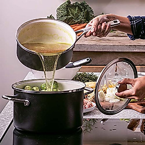 KitchenAid Steel Core Enamel 20 cm/3.7 Litre Casserole with Lid, German Engineered Enamel, Induction, Oven Safe, Matte Black