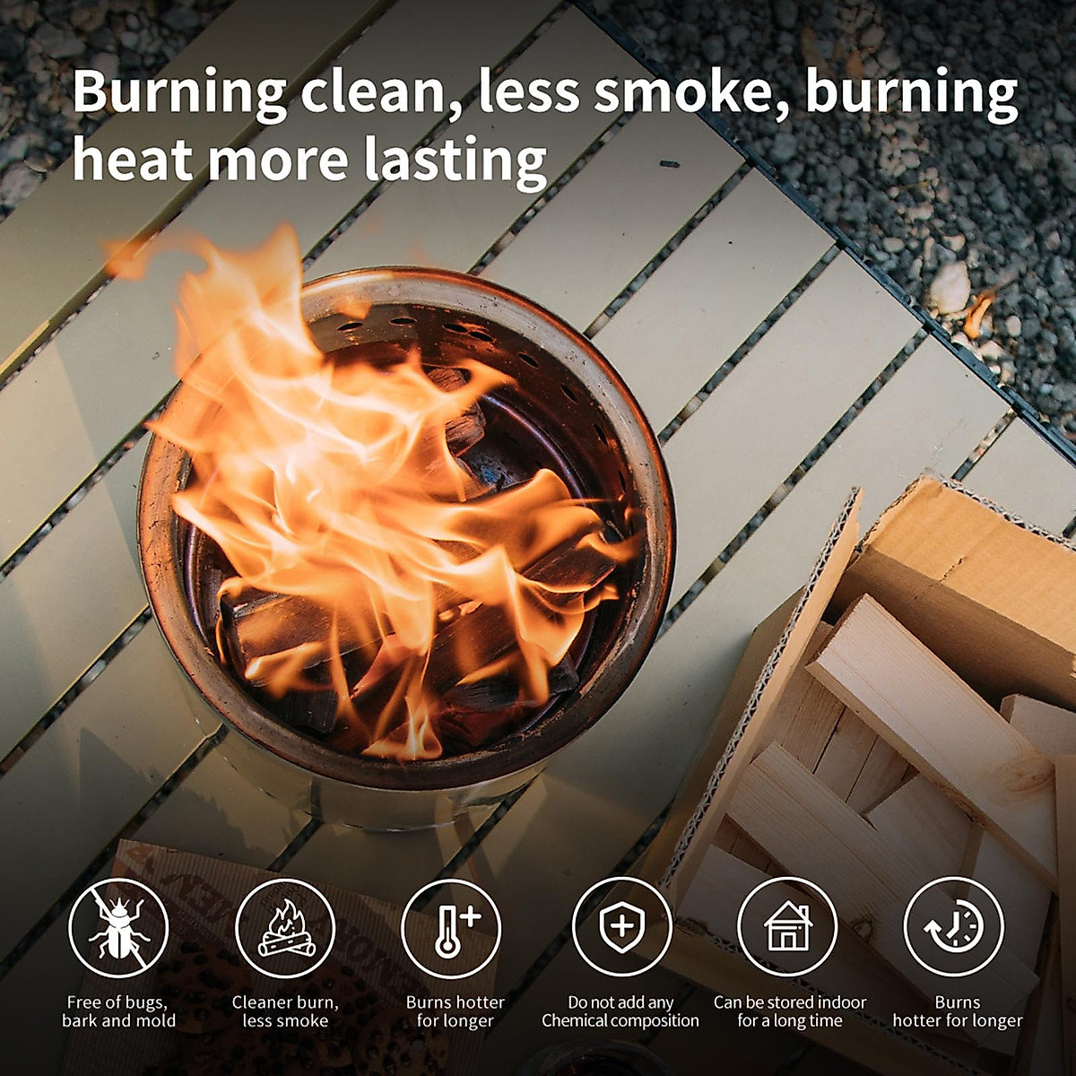 WFLUOLUO Mini Firewood with Fire Starters&Gloves 5'' Lengths Pine Kiln Dried Fire wood Great for Solo Stove Mesa and Mesa XL, Tabletop Fire Pit,Pizza Oven Wood,Grilling Wood,Solo Stove Accessories