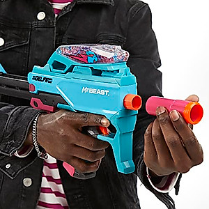 NERF Pro Gelfire X MrBeast Full Auto Blaster & 20,000 Gelfire Rounds, 300 Round Hopper, Rechargeable Battery, Eyewear, Ages 14 & Up