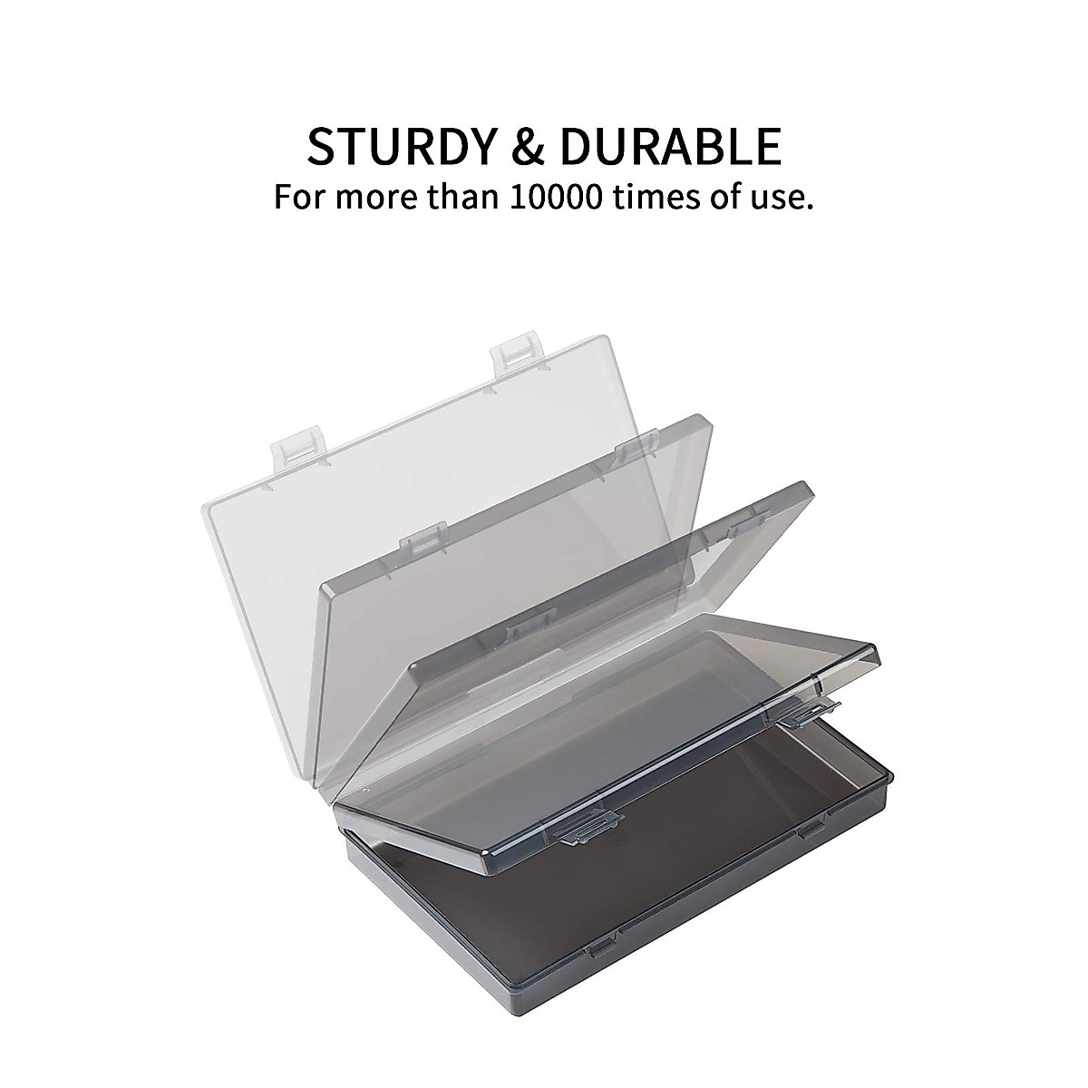 iBune Large 4" x 6" Photo Storage Box, 18 Inner Photo Cases Store up to 1800 Photos, Photo Organizer Cards Craft Keeper with Handle for Photo Puzzles Cards Seed Packets, Black