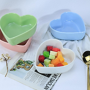 WAIT FLY 2pcs Heart-Shaped Bowls for Salad Soup Snack Dessert Household Cooking Bowls for Home Kitchen, Blue