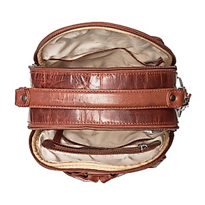 Lady Conceal Concealed Carry Sawyer Leather Backpack (Cognac)