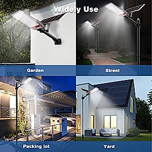Solar Street Lights Outdoor Waterproof- 1000W Dusk to Dawn Solar Parking Lot Lights,Security Flood Lights with Motion Sensor Control for Yard, Path, Garage,Home, Wall or Pole Mount, Commercial Grade