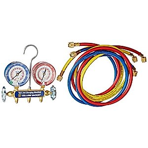 Yellow Jacket 42004 Series 41 Manifold with 3-1/8" Gauge, psi, R-22/404A/410A