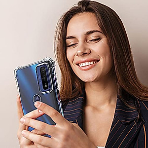 for Moto G Pure Case, Motorola G Pure Cases and Screen Protector, Shockproof Crystal Clear Slim Soft Silicone TPU Protective Phone Cover for Moto G Pure 2021 (Clear)