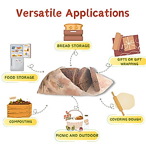 XL Beeswax Wraps 18.5x21.5" - Reusable Organic Bee Wax Bags for Food Storage, Bread, Sandwich, Sourdough, Eco-Friendly Wrapping Paper, Kitchen Container Covers, Sustainable Plastic-Free Cloth