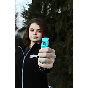Kuros! by Mace Brand Pocket Pepper Spray (Teal) – 10’ Powerful Pepper Spray with Flip Top Safety Cap, Leaves UV Dye on Skin — Self Defense Pepper Spray for Women, Made in The USA