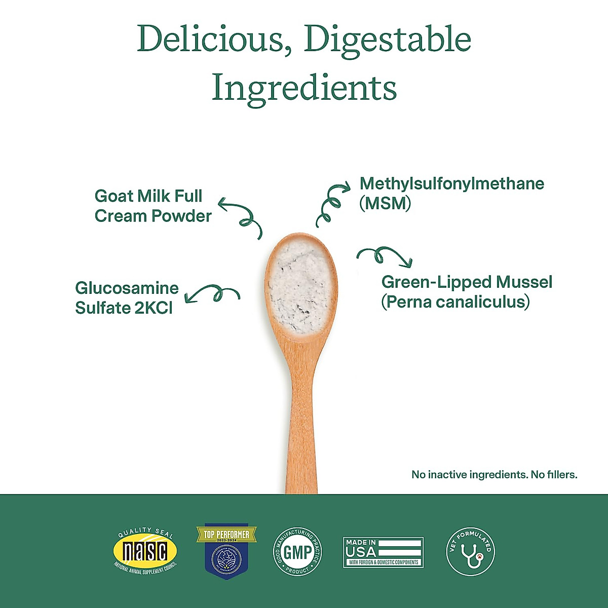 Fera Pet Organics Hip & Joint Goat Milk Cat & Dog – Vet Created - Joint Supplement for Dogs & Cats – Glucosamine for Dogs & Cats, MSM- 60 Servings