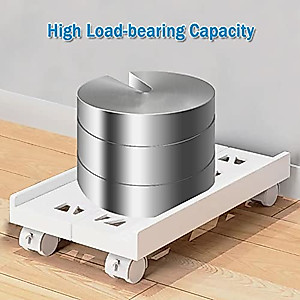 Kriico Computer Tower Cart, Adjustable Mobile CPU Stand, PC Stand with Rolling Casters, CPU Raise Fits Most PC Gaming Office Desk Accessories(White)