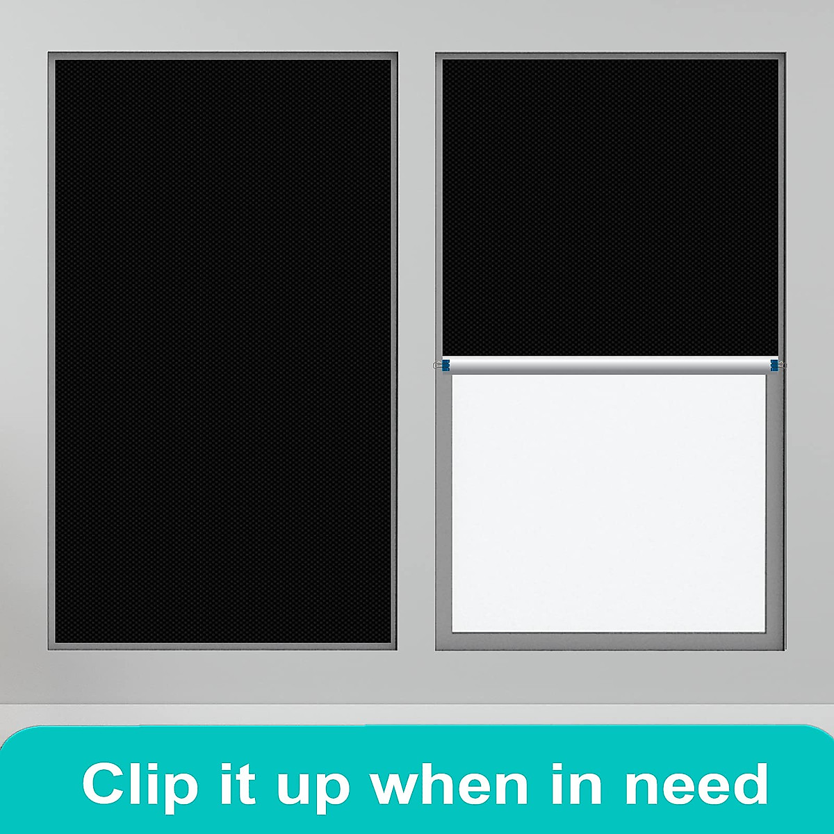 Black Out Blinds for Window 100% Blackout Fabric 118"x57" Portable Blackout Shades Temporary Sun Blocking for Window Quick Use with Nano Stickers for Home & Travel Rollable Washable Reusable