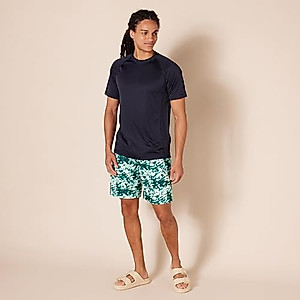 Amazon Essentials Men's Slim-Fit Short-Sleeve Quick-Dry UPF 50 Swim Tee, Dark Navy, X-Large