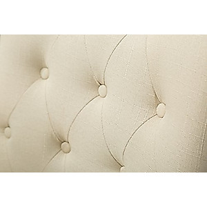 Roundhill Furniture Button Tufted Solid Wood Wingback Hostess Chairs with Nail Heads, Set of 2, Tan