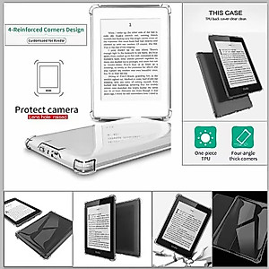 Clear Case for 6.8" Kindle Paperwhite 11th Generation 2021 and Signature Edition TPU Back Cover, Bumper Corners Slim Protective Case for 11th Gen Kindle Paperwhite- Transparent (Transparent)