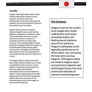 WORLDS BEST CABLES 6 Inch –Quad Balanced Patch Cable CUSTOM MADE using Mogami 2534 wire and Neutrik NP3X-B ¼ Inch (6.35mm) TRS Stereo Phone Plugs