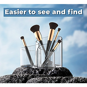 BS-MALL Makeup Brush Organizer for Countertop Display Container Cosmetics Brushes Desk Stand Different Size Brushes