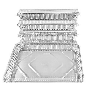 Handi-Foil 1/4-Size (Quarter) Sheet Cake Aluminum Foil Pan w/Clear Dome Lid (Pack of 25 Sets)