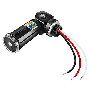 Outdoor Conduit Lighting Control with Photocell and Swivel Mount Photoelectric Switch for Wall Packs, Shoebox Porch Lights 120-277V Photocell (2 Pack)