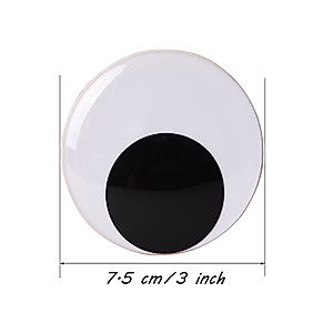 Sunmns 3 Inches Giant Wiggle Eyes with Self Adhesive, 4 Pack