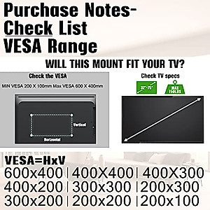 No Stud TV Wall Mount, Compatible with All Brands 32-75 inch Smart TVs, All Hardware Included No Drill, No Anchors TV Wall Bracket Hanger, Easy Install