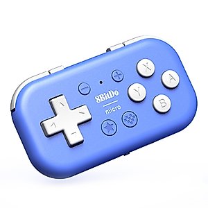 AKNES 8Bitdo Micro Bluetooth Controller, Pocket-sized Mini Gamepad for Switch/Lite/OLED, Android, and Raspberry Pi, Supports Keyboard Mode for macOS/iPadOS/macOS/Wins - Blue