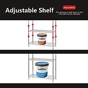 5 Tier Wire Shelving Unit 72"x36"x14"Storage Shelves Metal Wire Shelf Storage Rack Adjustable Commercial Organizer Heavy Duty Layer Unit for Restaurant Garage Pantry Kitchen Office (Chrome)