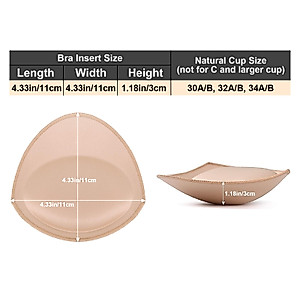 RELLECIGA Women's Push Up Bra Inserts Breast Enhancer Cups Removable Sport Bra Cups Inserts Nude