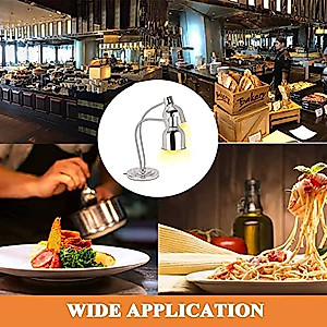 360° Rotating Double Bulb Food Heater Light, Commercial Food Buffet Warmer Lamp,Portable Food Light Commercial Fries Fried Food Heating Light (220-250V)