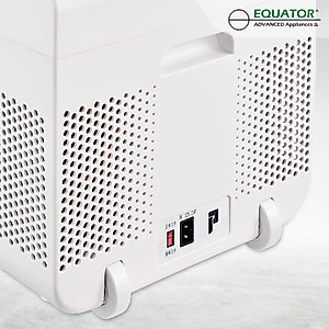 Equator Advanced Appliances 0.7 cu.ft White Portable Fridge-Freezer Tailgate Refrigerator with Retractable Handle and Wheels Digital Display Including Cover