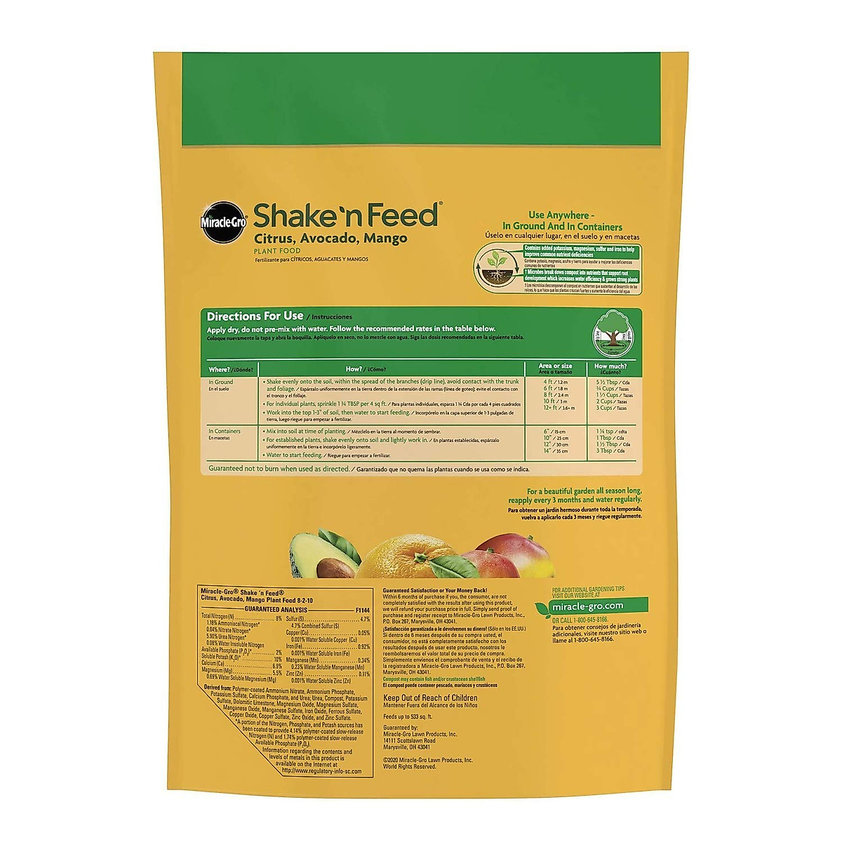 Miracle-Gro Shake 'n Feed Citrus, Avocado and Mango Plant Food 8 lbs.