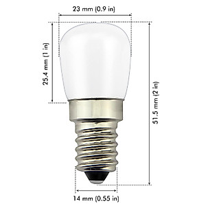 Poeland 1.5W LED Bulb Light 120V E14 Base Pack of 2 Warm White