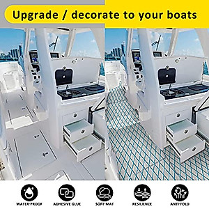 Boat Flooring EVA Foam Boat Decking Sheet Self-Adhesive Faux Teak Marine flooring Non-Slip Sea Deck Boat Flooring For Boat deck Yacht flooring Fishing MotorBoat mat Surfboard 74.8"x 27.5"/13"