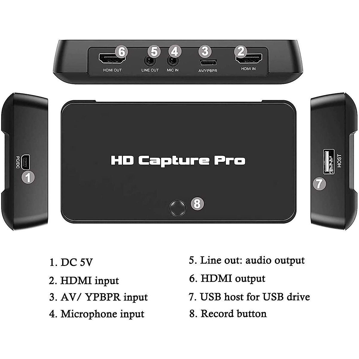 Ezcap295 1080P Game Capture Card via HDMI/Ypbpr/AV Input with Schedule Recording/Remote Control Compatible with Nintendo Switch PS4 and PS3, Xbox one, N64, Blu-Ray